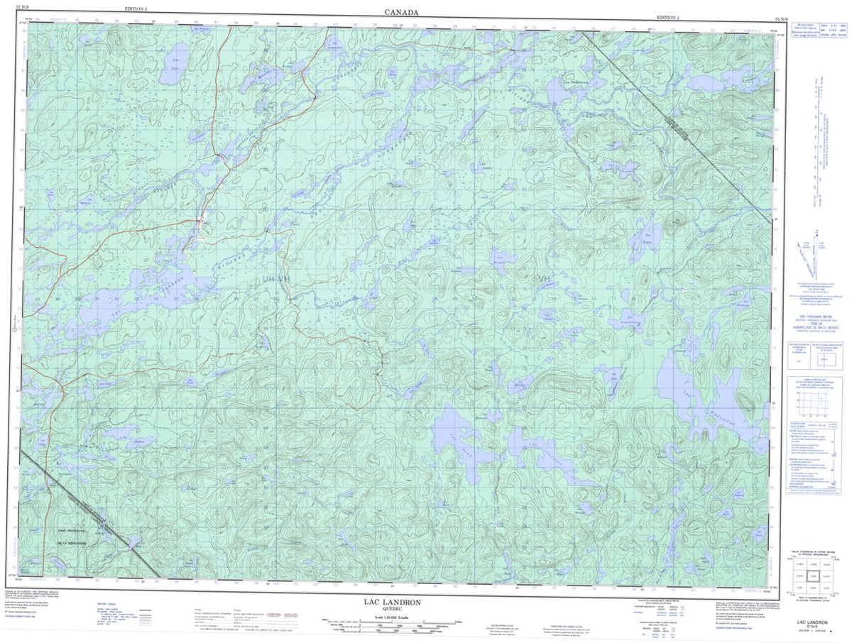 Lac Landron, QC (031N09 CanMatrix) Map by Natural Resources Canada ...