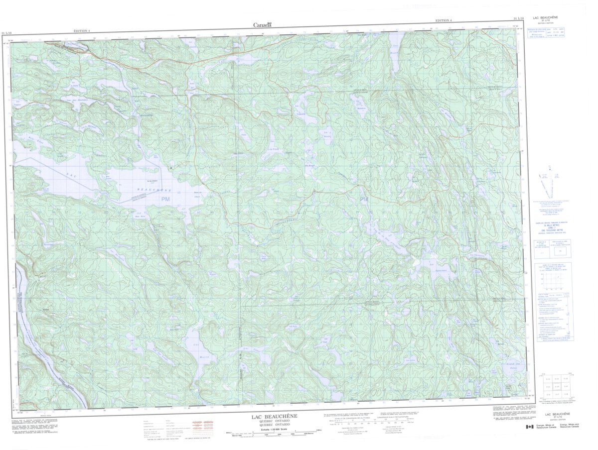 Lac Beauchêne, ON (031L10 CanMatrix) Map by Natural Resources Canada | Avenza Maps
