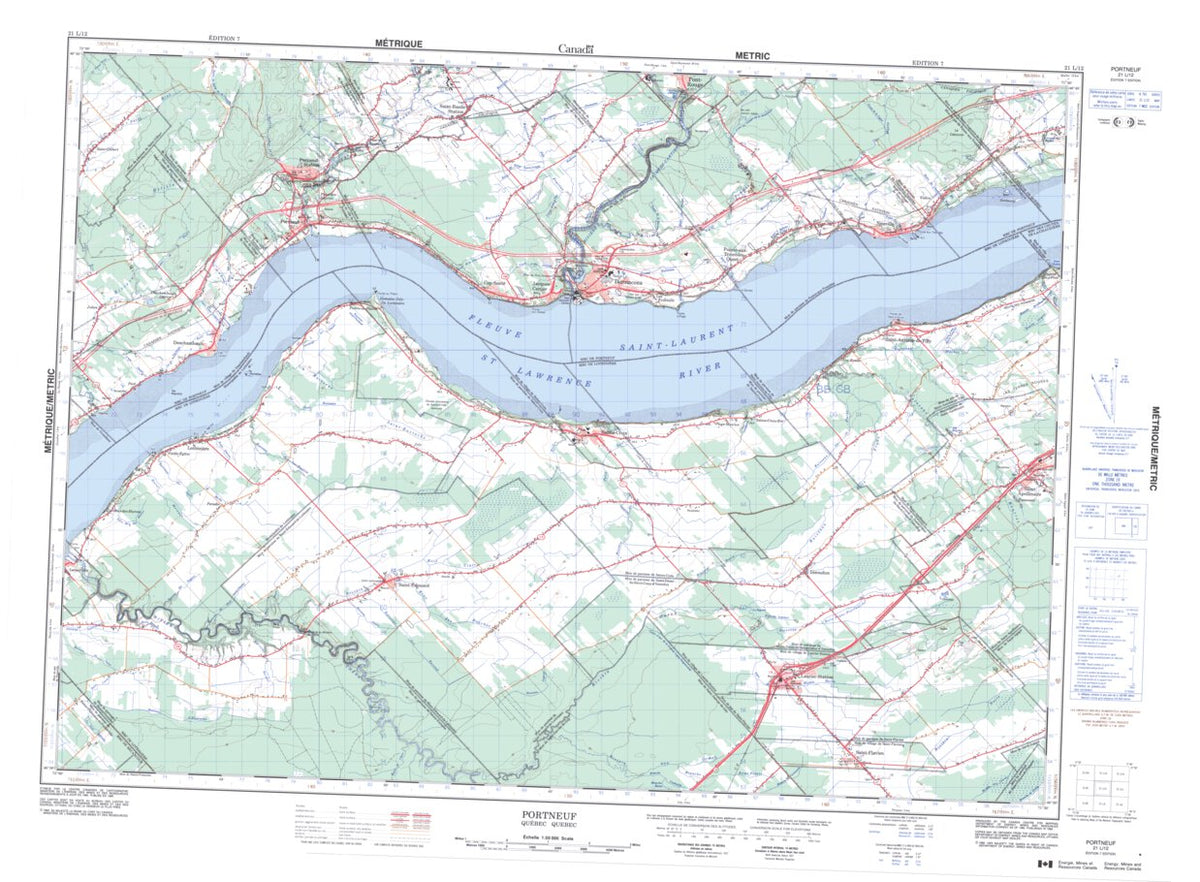 Portneuf, QC (021L12 CanMatrix) Map by Natural Resources Canada ...