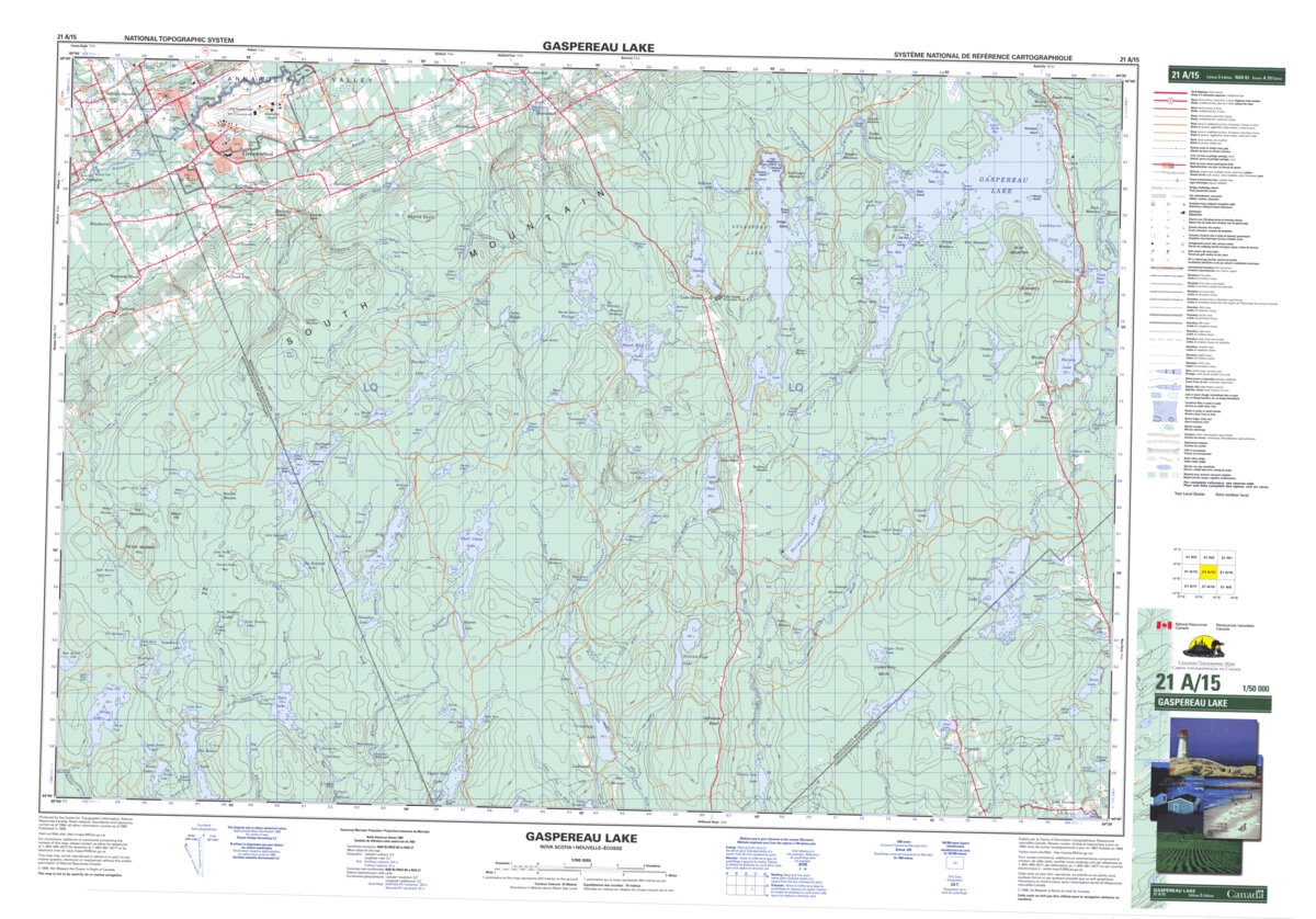 Gaspereau Lake, NS (021A15 CanMatrix) Map by Natural Resources Canada ...