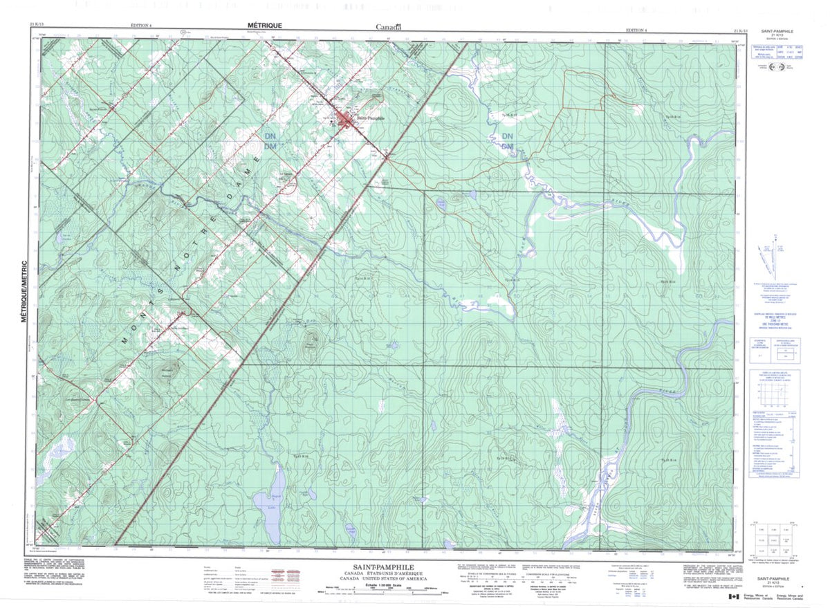 Saint-Pamphile, QC (021K13 CanMatrix) Map by Natural Resources Canada ...