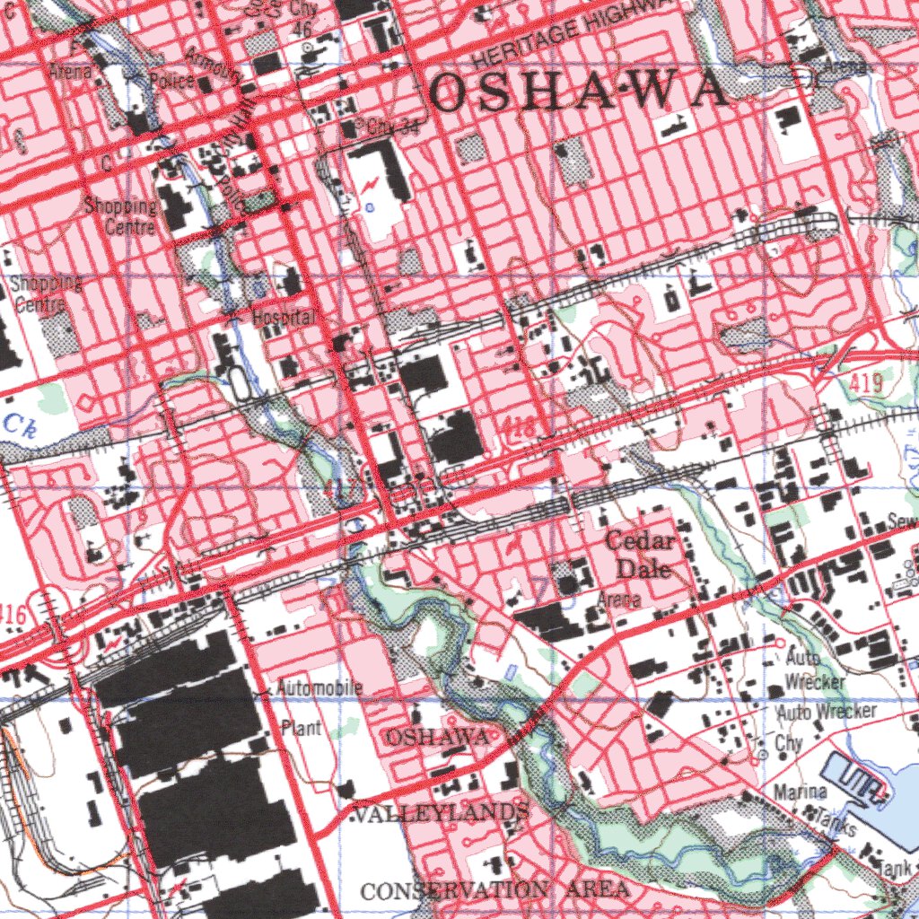 Oshawa, ON (030M15 CanMatrix) Map by Natural Resources Canada | Avenza Maps