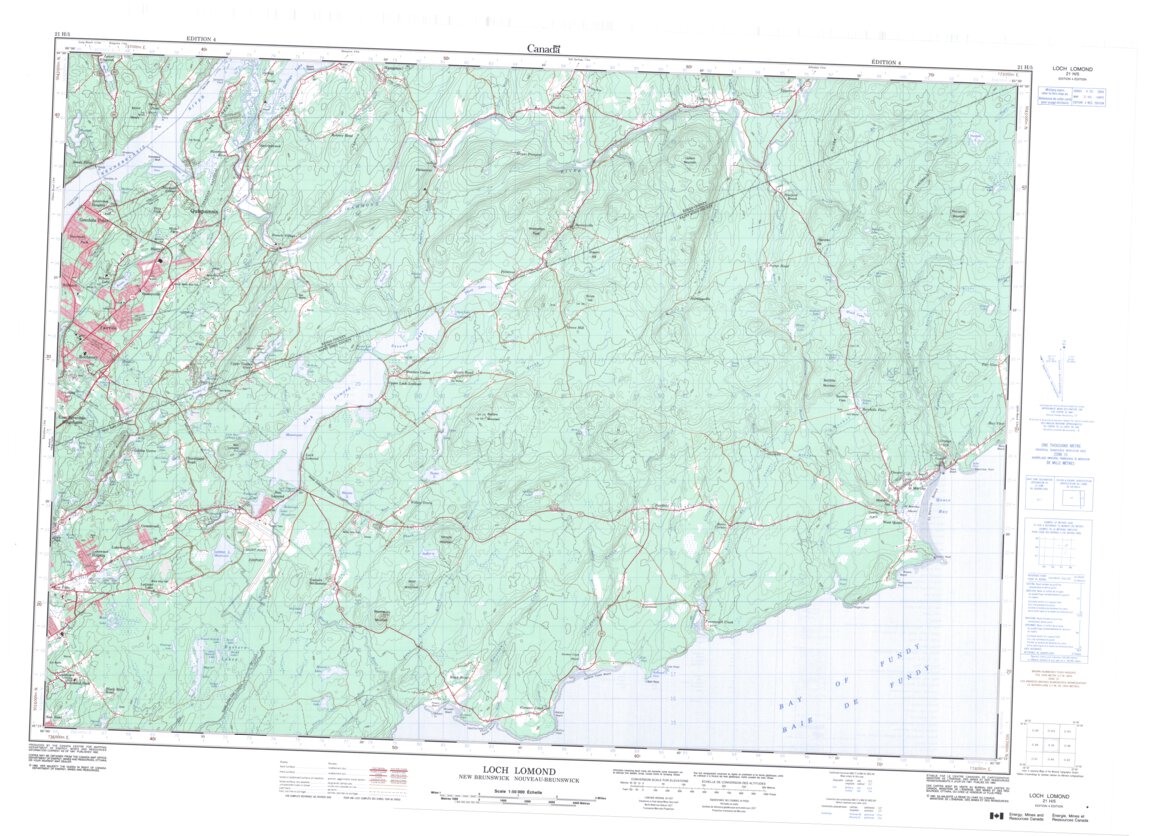 Loch Lomond, NB (021H05 CanMatrix) Map by Natural Resources Canada ...