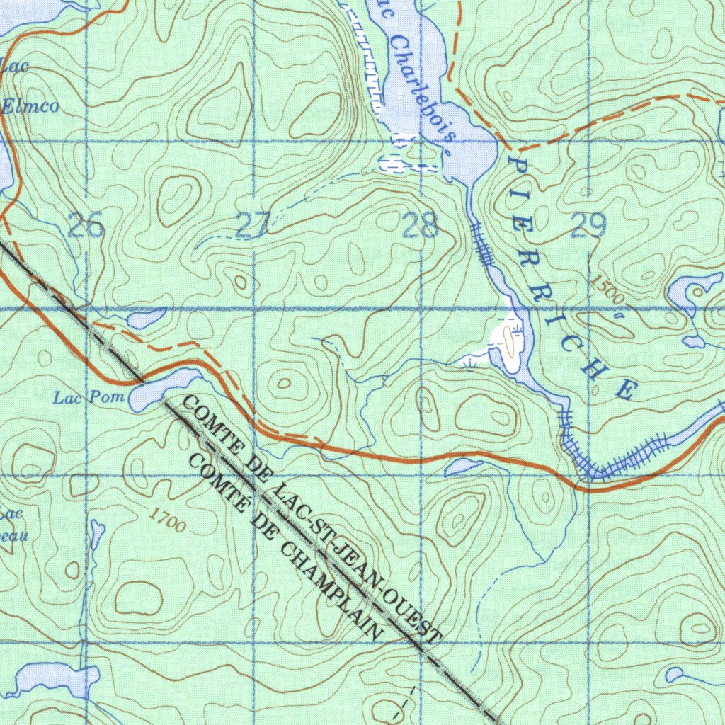 Lac De La Fourche, QC (032A03 CanMatrix) Map by Natural Resources ...