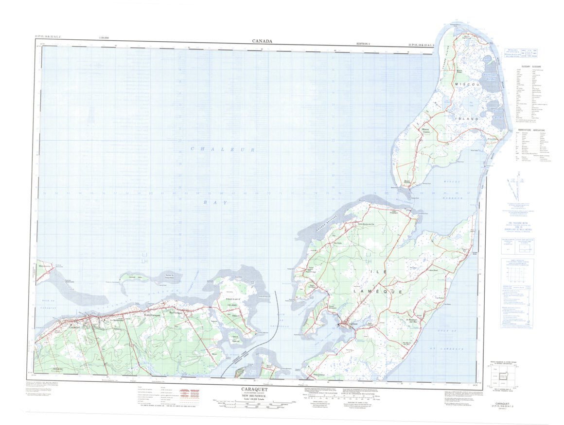 Caraquet, NB (021P15 CanMatrix) Map by Natural Resources Canada | Avenza Maps