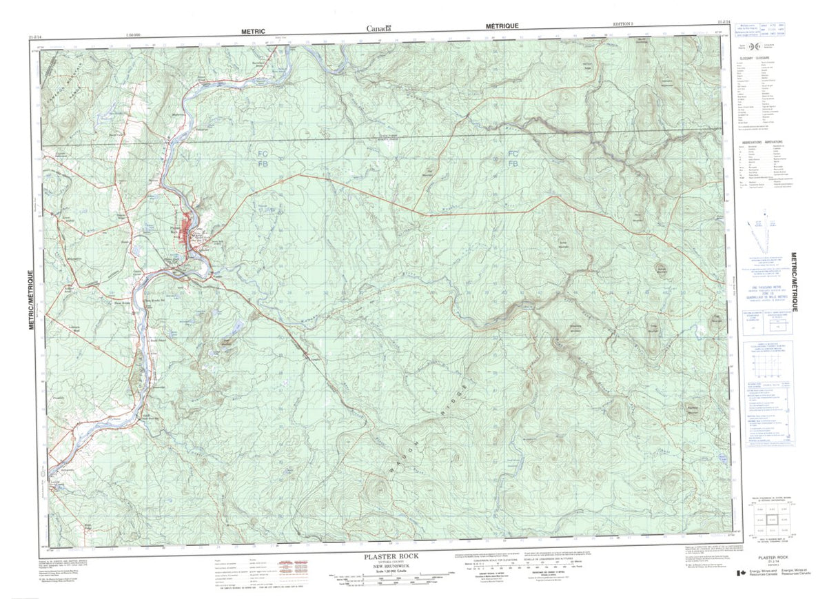 Plaster Rock, NB (021J14 CanMatrix) Map by Natural Resources Canada ...