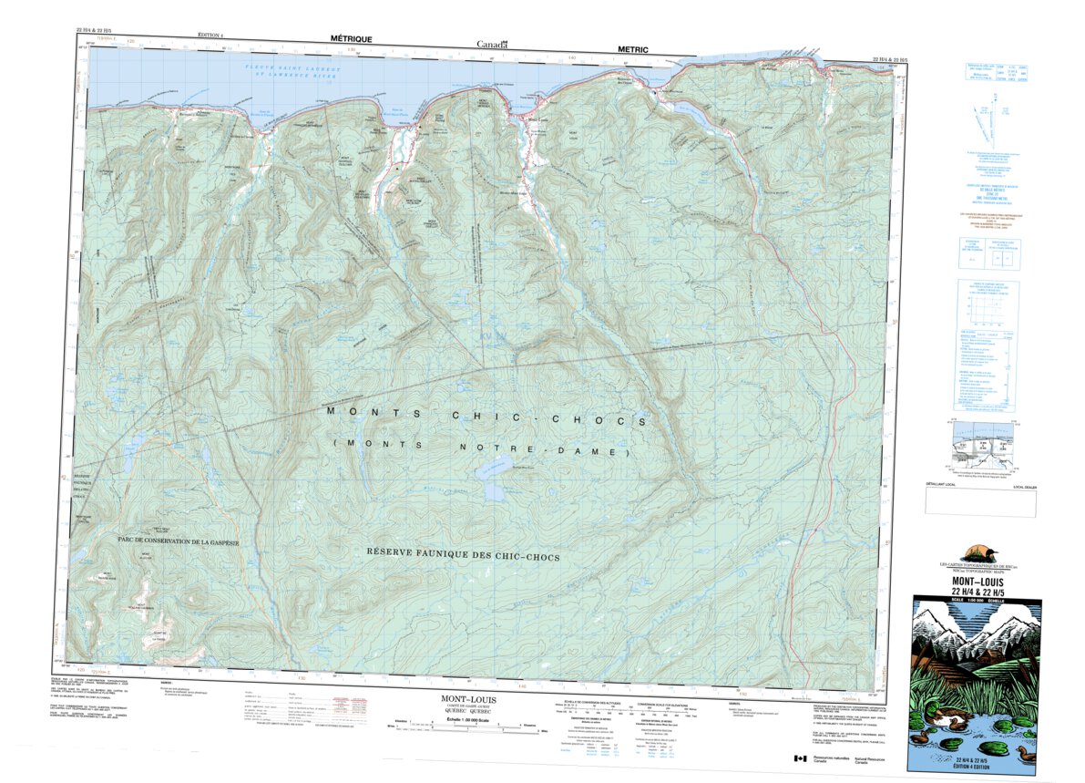 Mont-Louis, QC (022H04 CanMatrix) Map by Natural Resources Canada ...