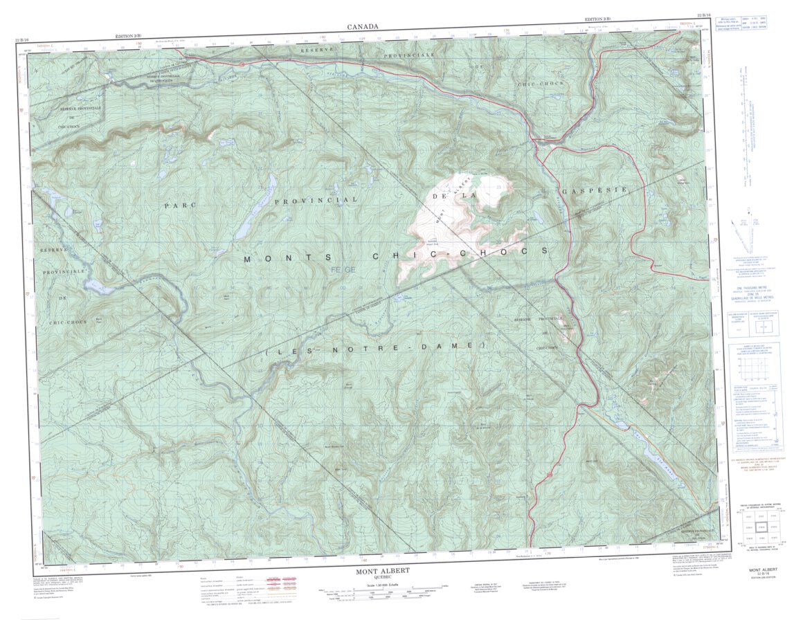 Mont Albert, QC (022B16 CanMatrix) Map by Natural Resources Canada ...