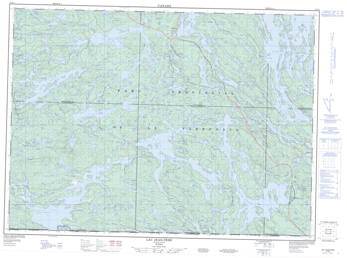 Lac Jean-Péré, QC (031N02 CanMatrix) Map by Natural Resources Canada ...