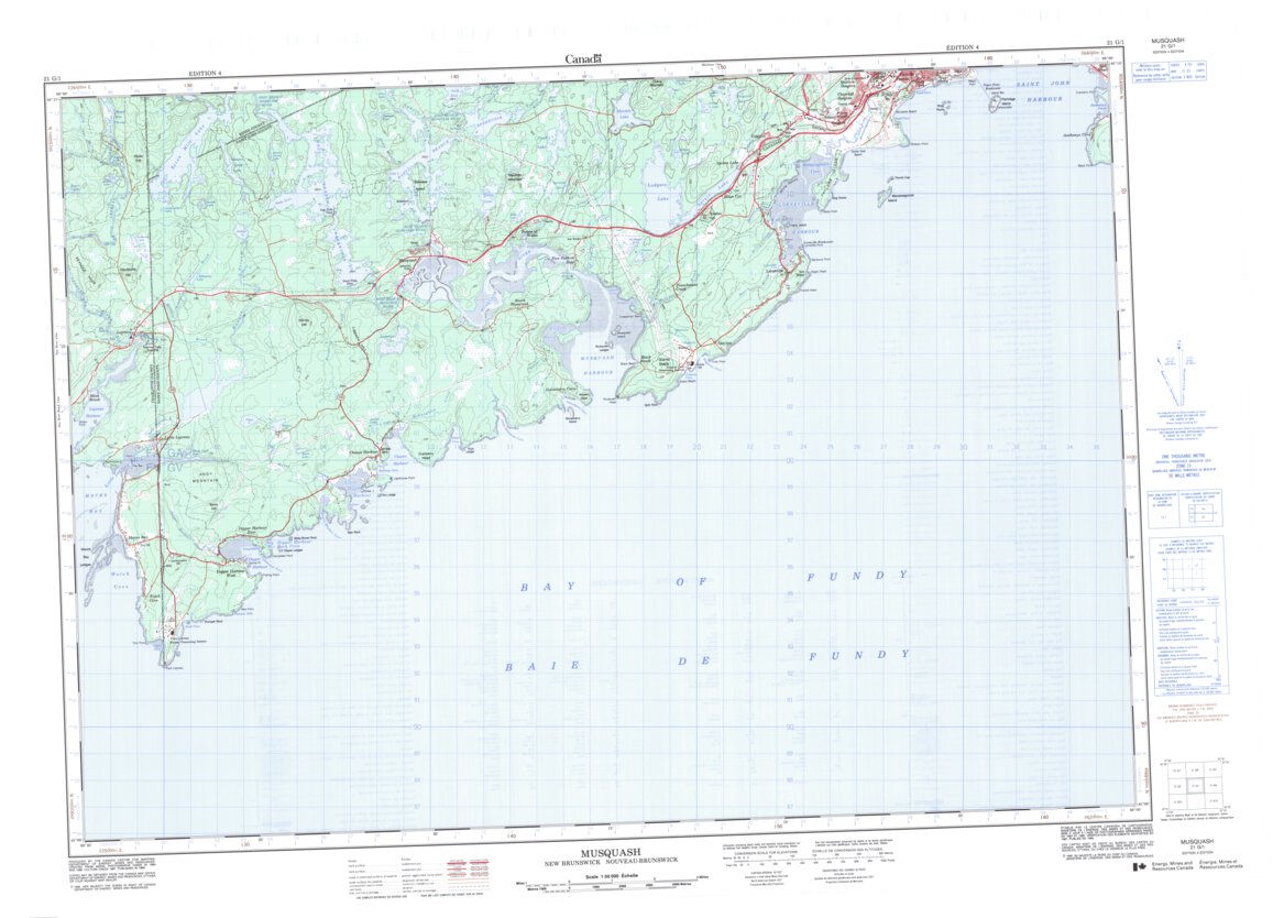 Musquash, NB (021G01 CanMatrix) Map by Natural Resources Canada ...