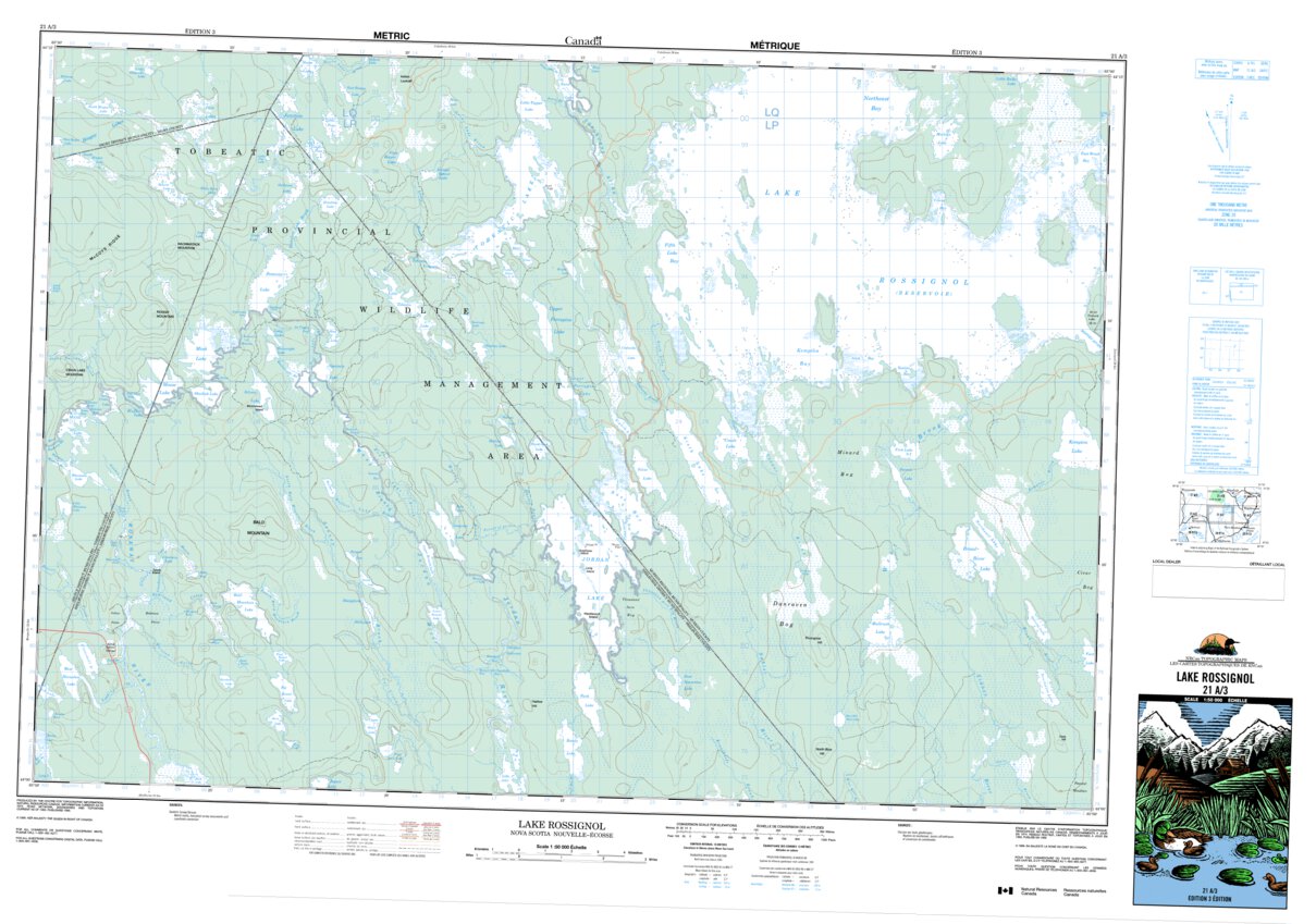 Lake Rossignol, NS (021A03 CanMatrix) Map by Natural Resources Canada ...