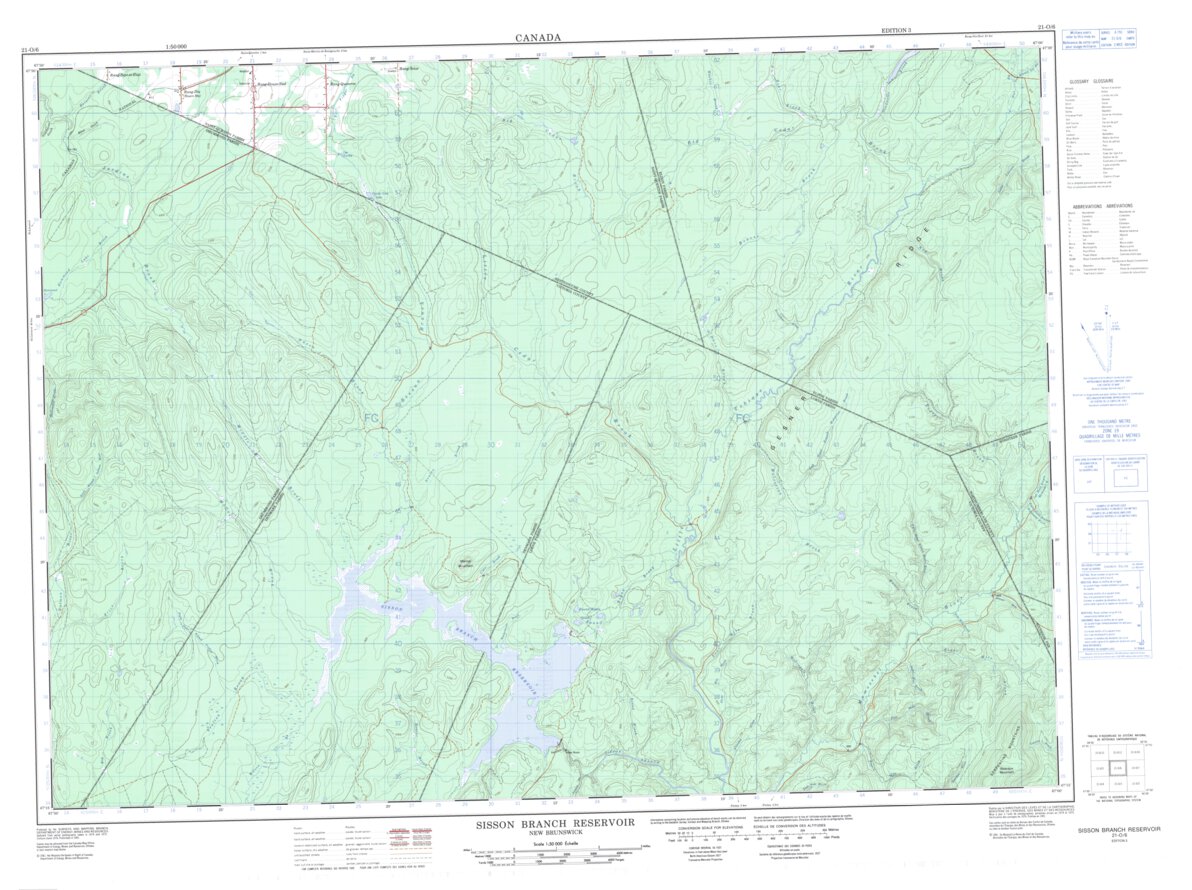 Sisson Branch Reservoir, NB (021O06 CanMatrix) Map by Natural Resources ...