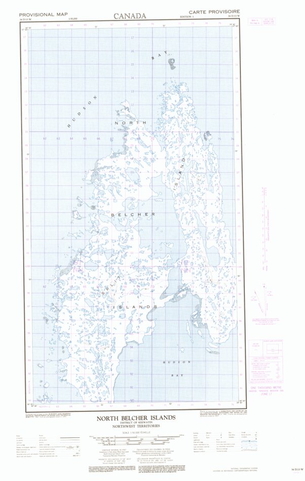 North Belcher Islands West, NU (034D13 CanMatrix) Map by Natural ...
