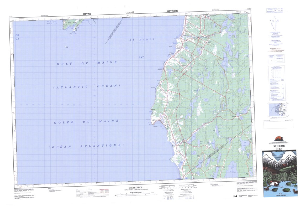 Meteghan, NS (021B01 CanMatrix) Map by Natural Resources Canada ...