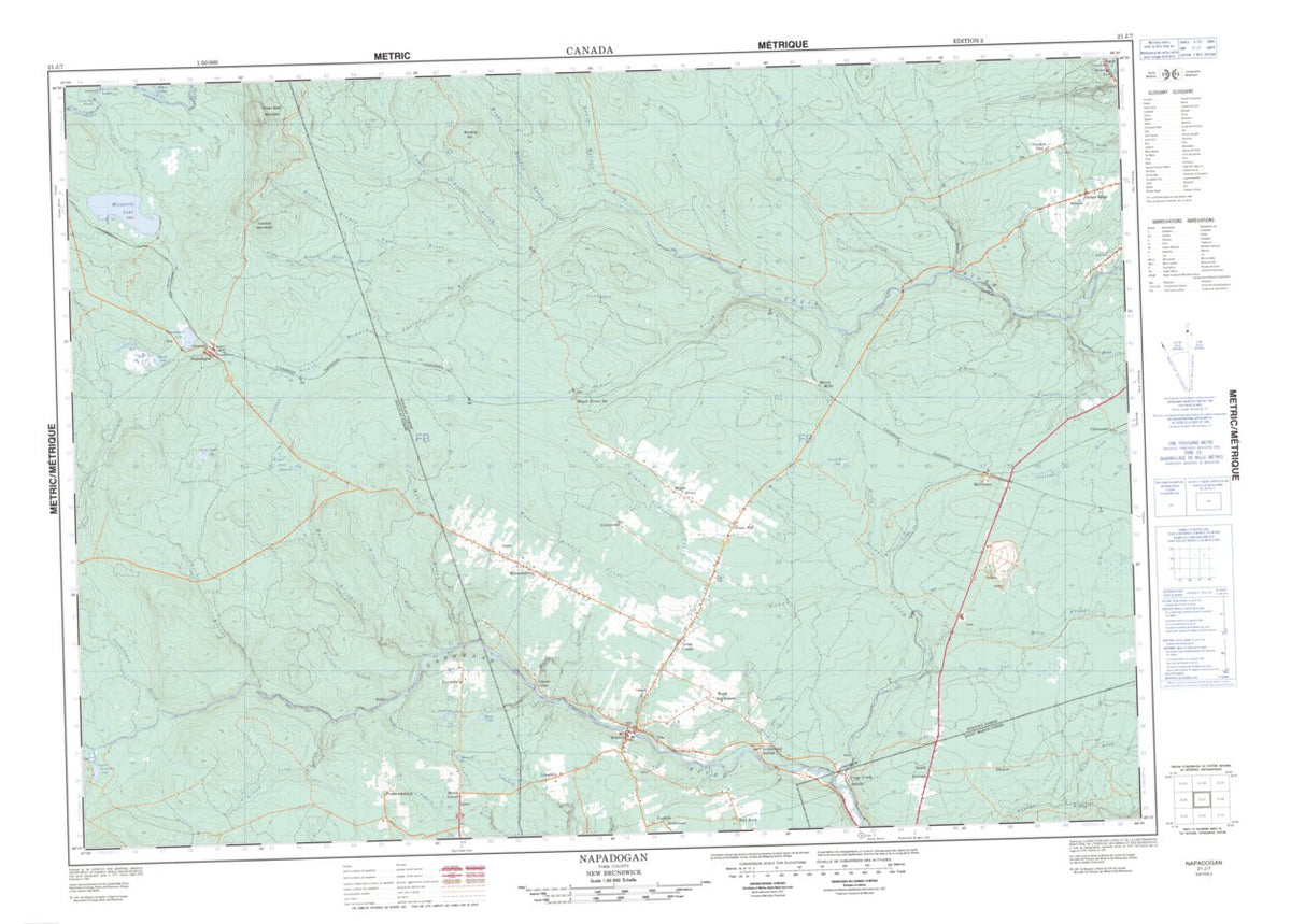 Napadogan, NB (021J07 CanMatrix) Map by Natural Resources Canada ...