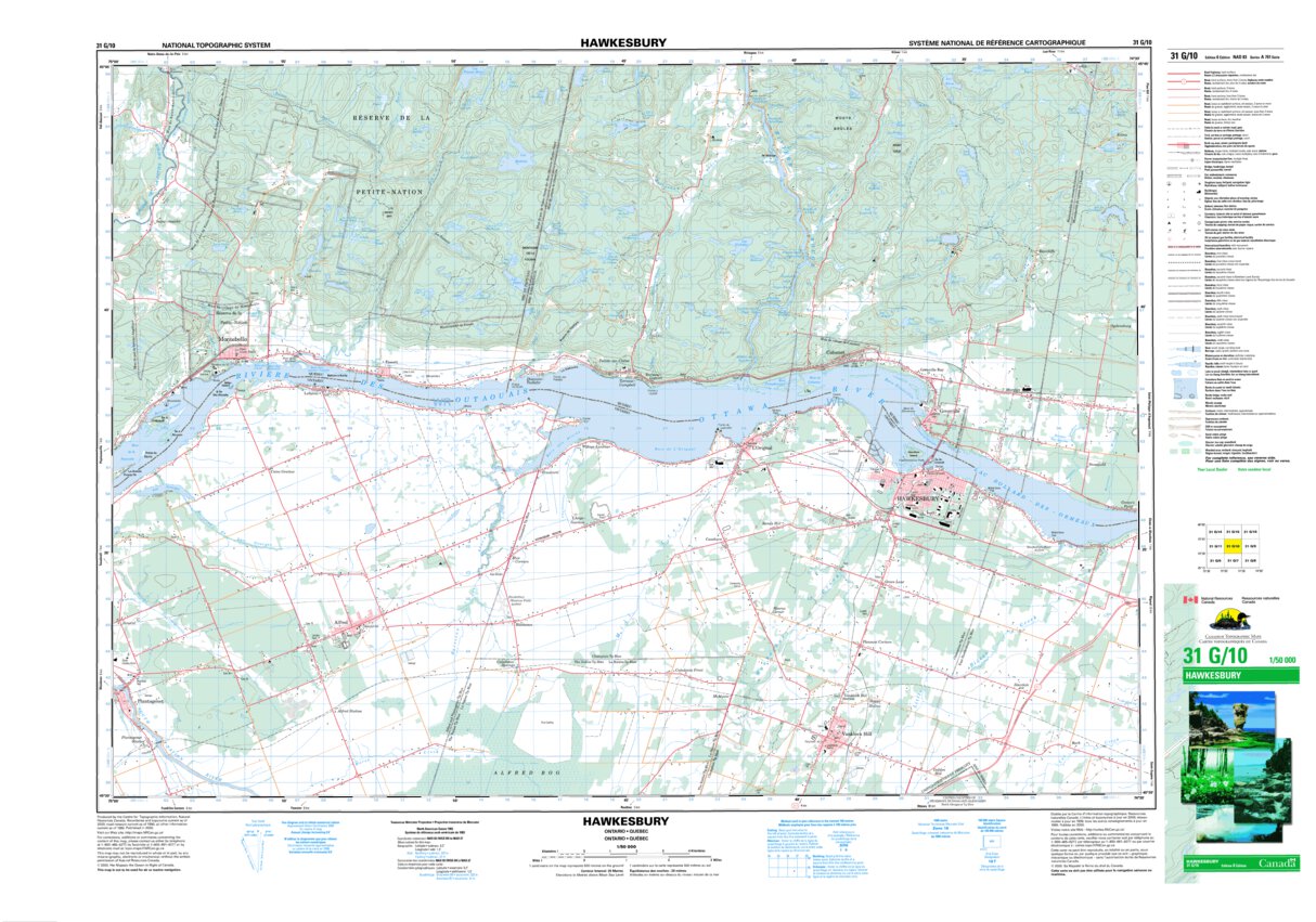 Hawkesbury, ON (031G10 CanMatrix) Map by Natural Resources Canada ...