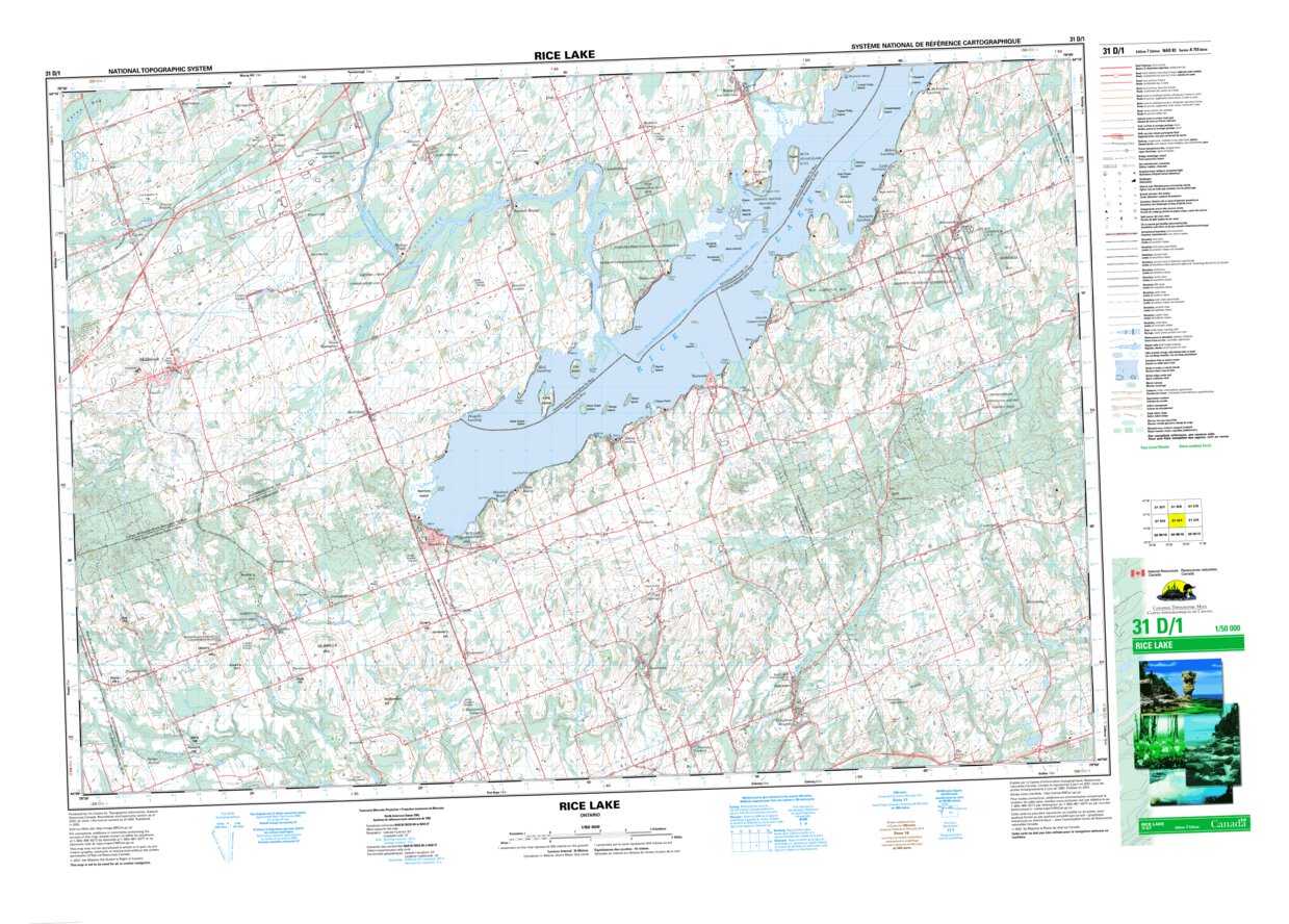 Rice Lake, ON (031D01 CanMatrix) Map by Natural Resources Canada ...