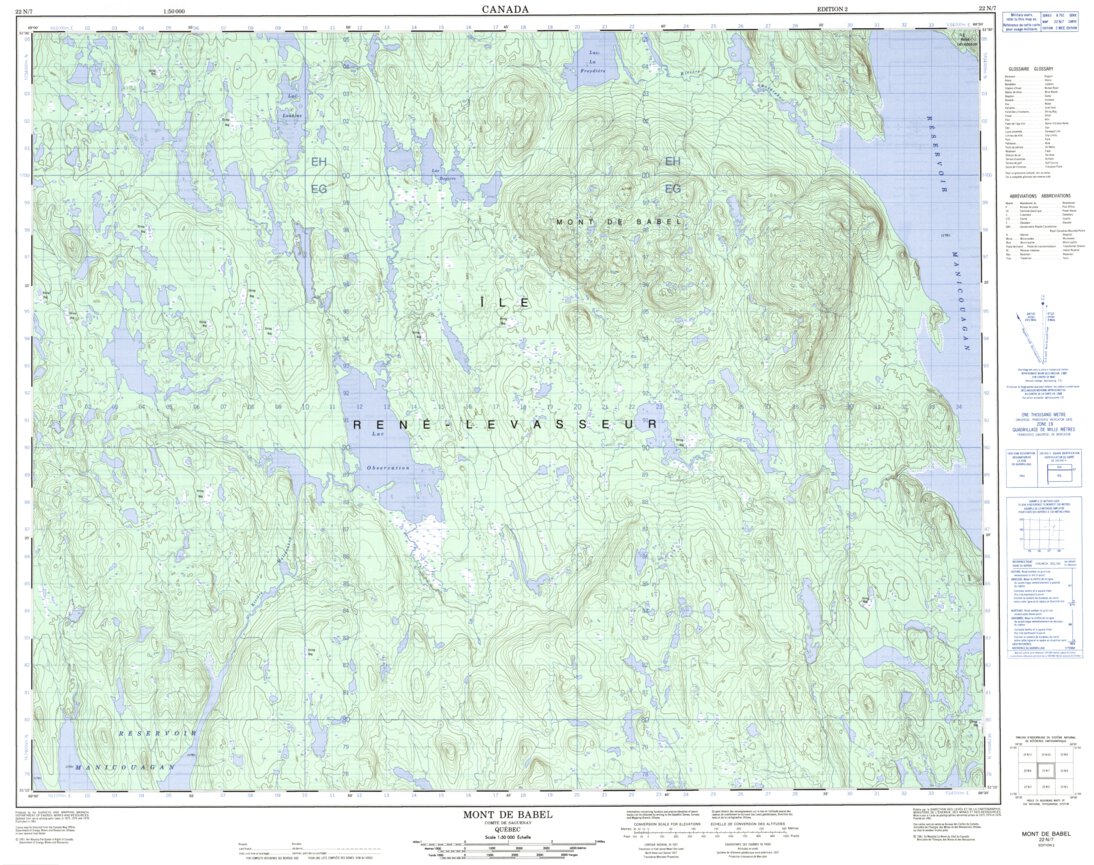 Mont De Babel, QC (022N07 CanMatrix) Map by Natural Resources Canada ...