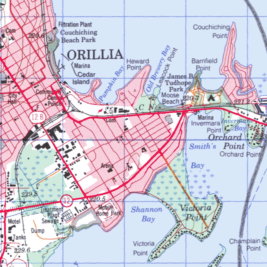 Orillia, ON (031D11 CanMatrix) Map by Natural Resources Canada | Avenza ...