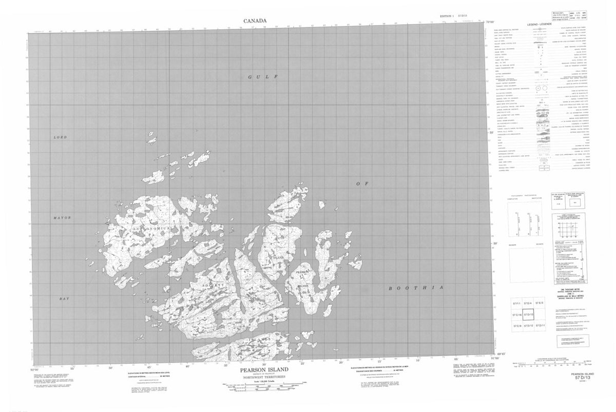 Pearson Island, NU (057D13 CanMatrix) Map by Natural Resources Canada ...