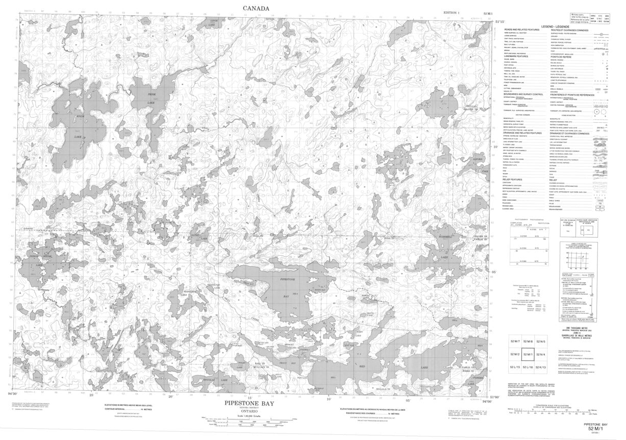 Pipestone Bay, ON (052M01 CanMatrix) Map by Natural Resources Canada ...