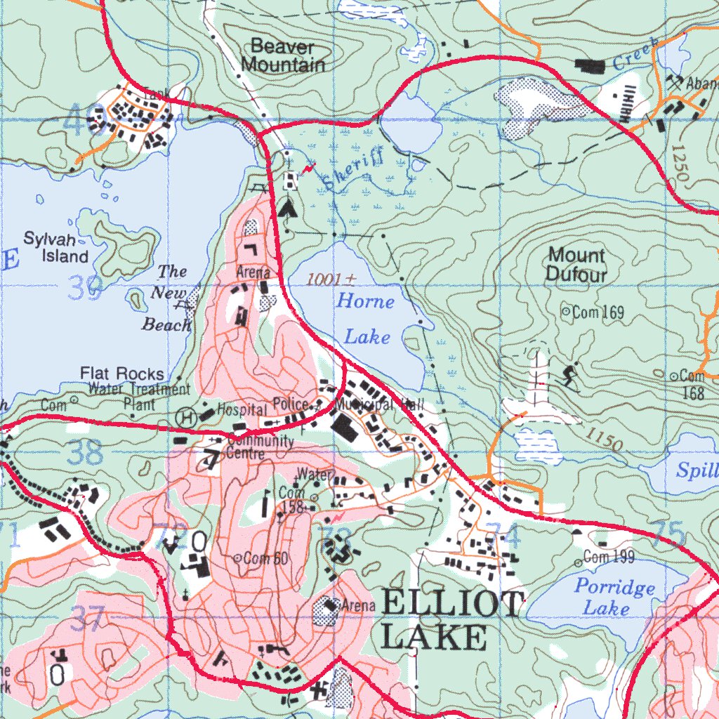 Elliot Lake, ON (041J07 CanMatrix) Map by Natural Resources Canada ...