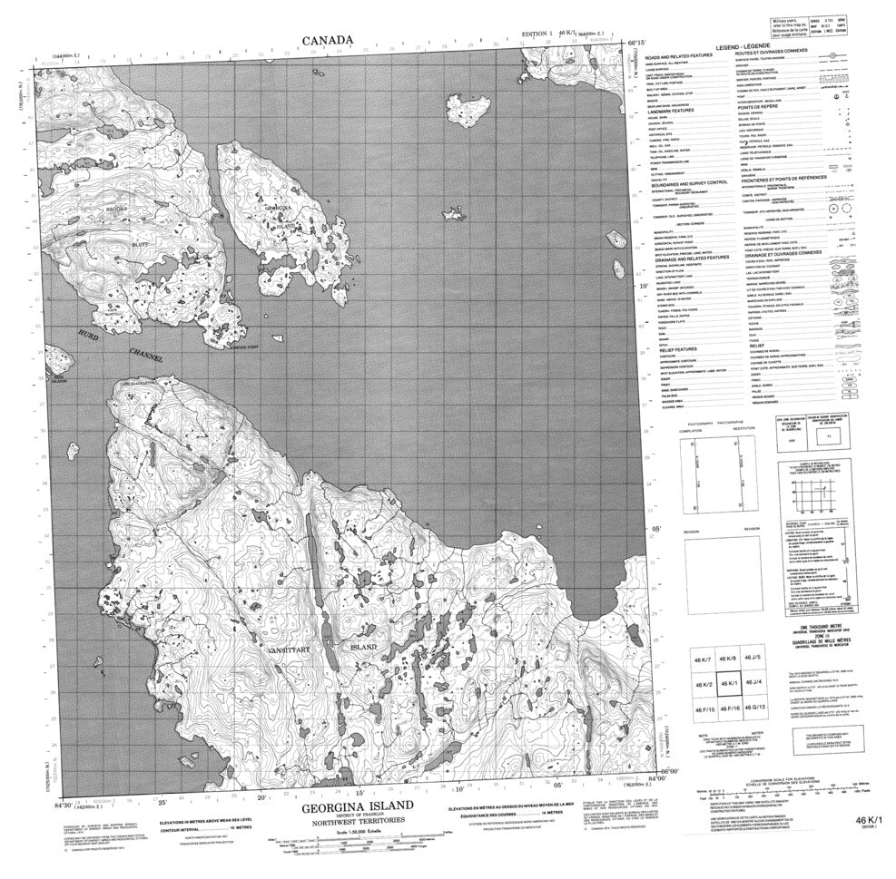 Georgina Island, NU (046K01 CanMatrix) Map by Natural Resources Canada ...