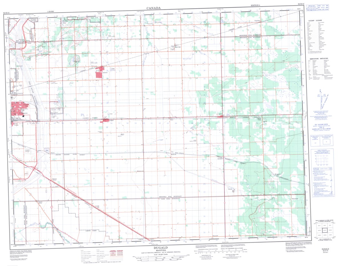 Dugald, MB (062H15 CanMatrix) Map by Natural Resources Canada | Avenza Maps