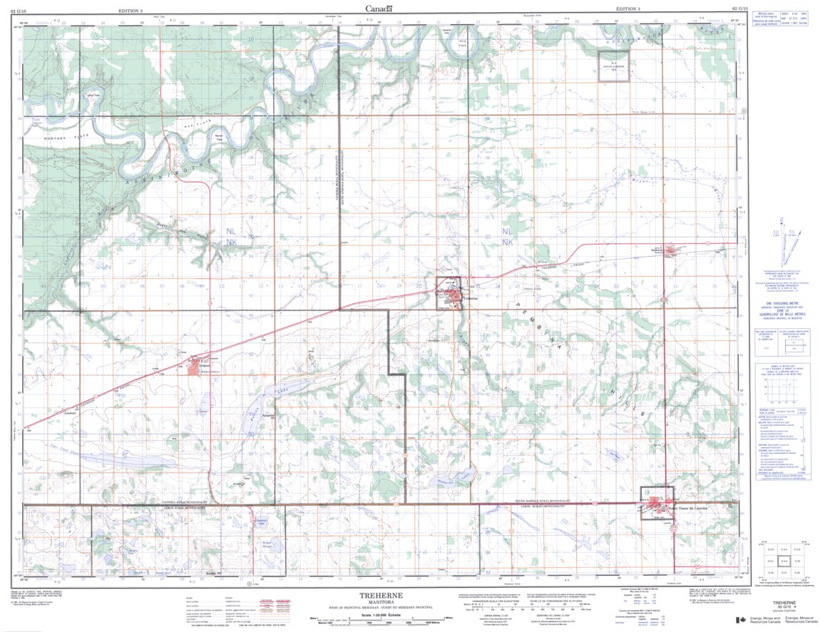 Treherne, MB (062G10 CanMatrix) Map by Natural Resources Canada ...