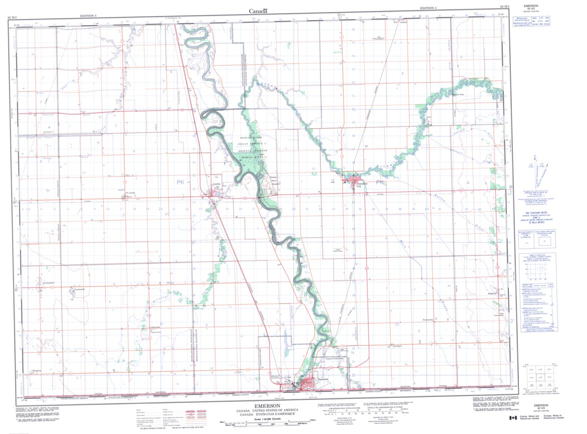Emerson, MB (062H03 CanMatrix) Map by Natural Resources Canada | Avenza ...