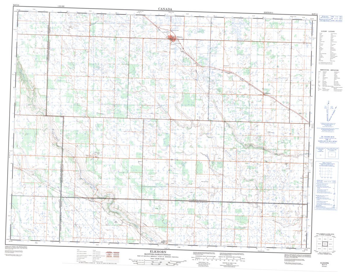 Elkhorn, MB (062F14 CanMatrix) Map by Natural Resources Canada | Avenza ...
