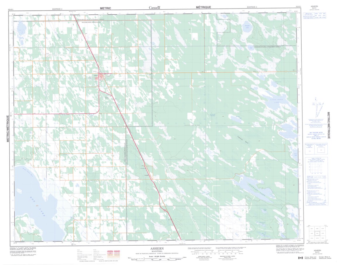 Ashern, MB (062O01 CanMatrix) Map by Natural Resources Canada | Avenza Maps