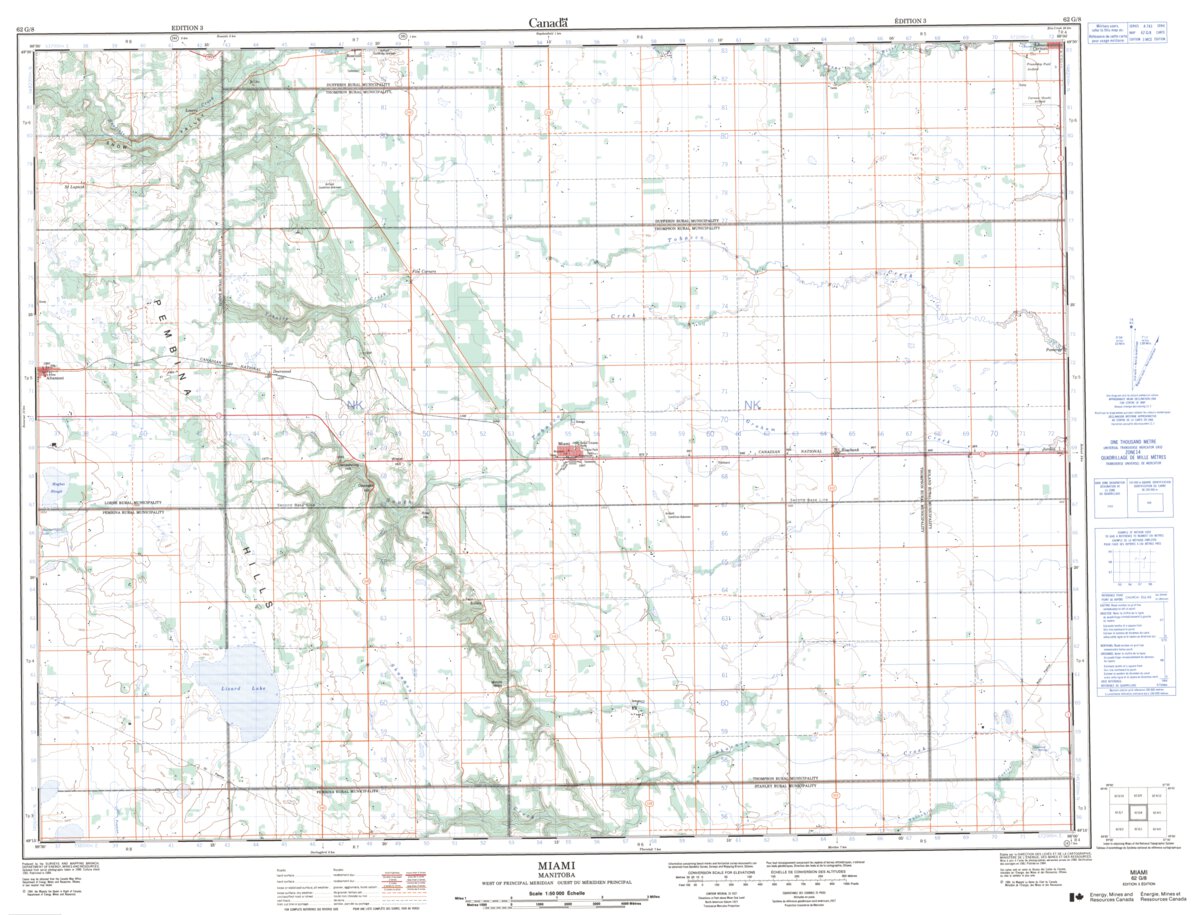 Miami, MB (062G08 CanMatrix) Map by Natural Resources Canada | Avenza Maps