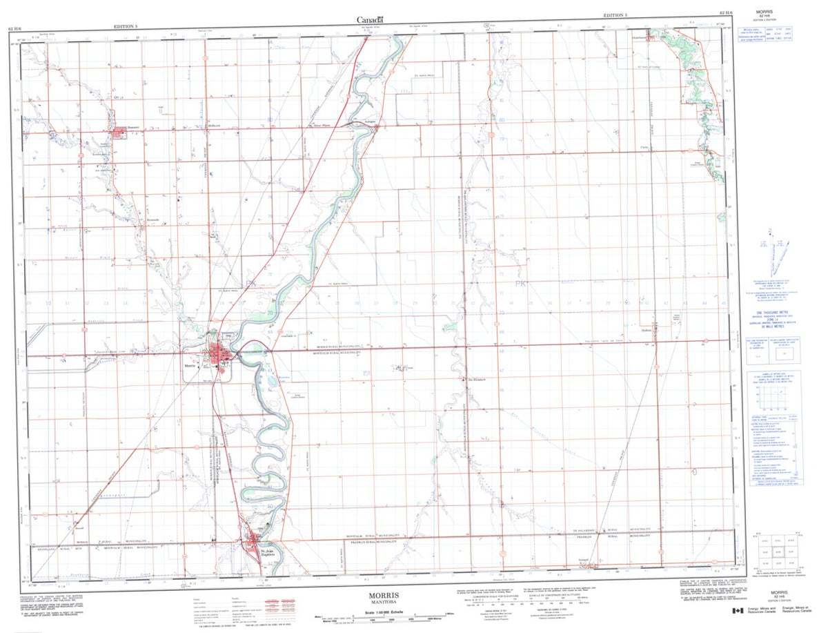 Morris, MB (062H06 CanMatrix) Map by Natural Resources Canada | Avenza Maps