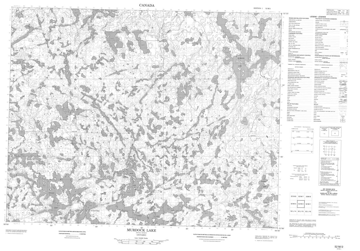 Murdock Lake, ON (052M02 CanMatrix) Map by Natural Resources Canada ...
