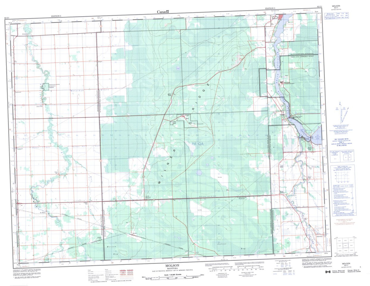 Molson, MB (062I01 CanMatrix) Map by Natural Resources Canada | Avenza Maps