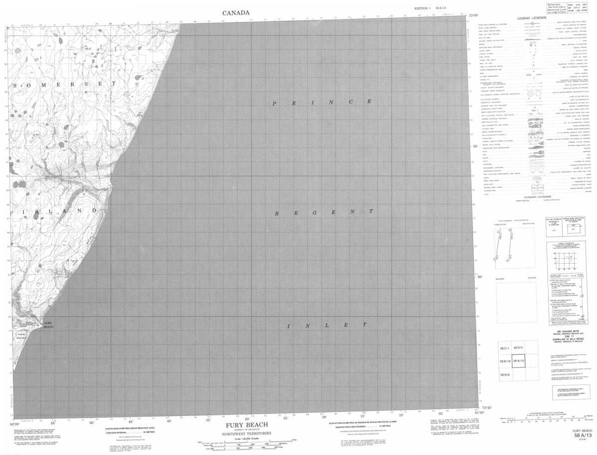 Fury Beach, NU (058A13 CanMatrix) Map by Natural Resources Canada ...