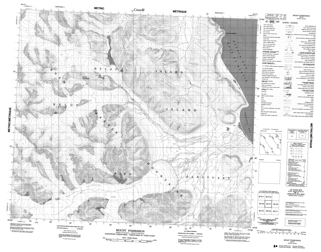 Mount Possession, NU (038C07 CanMatrix) Map by Natural Resources Canada ...