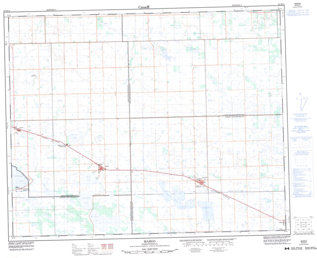 Margo, SK (062M14 CanMatrix) Map by Natural Resources Canada | Avenza Maps