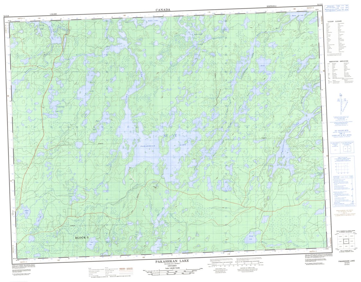 Pakashkan Lake, ON (052G08 CanMatrix) Map by Natural Resources Canada ...
