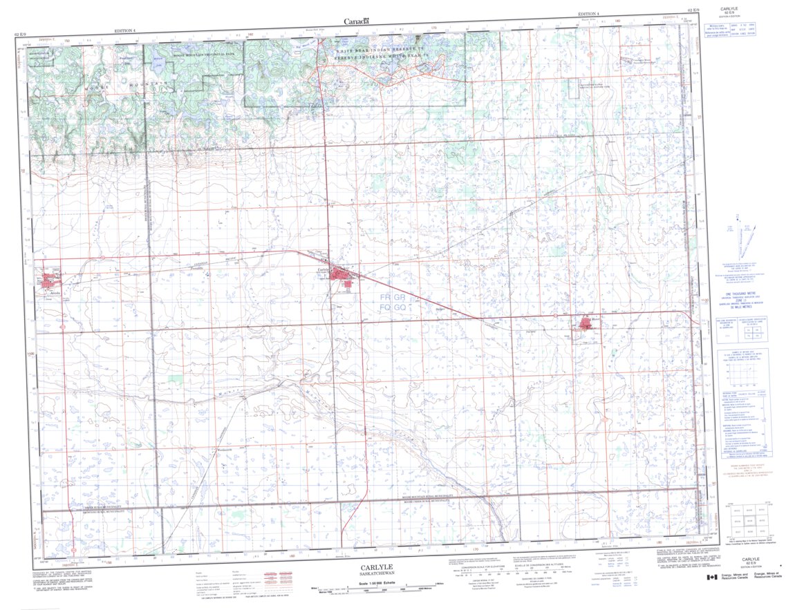 Carlyle, SK (062E09 CanMatrix) Map by Natural Resources Canada | Avenza ...