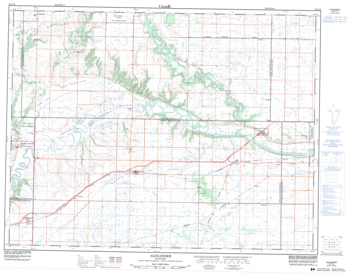 Alexander, MB (062F16 CanMatrix) Map by Natural Resources Canada ...