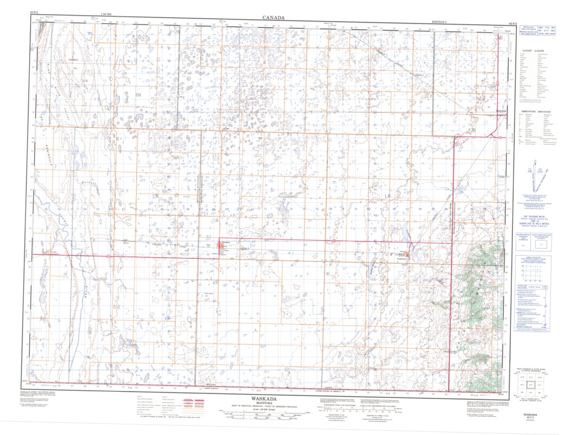 Waskada, MB (062F02 CanMatrix) Map by Natural Resources Canada | Avenza ...