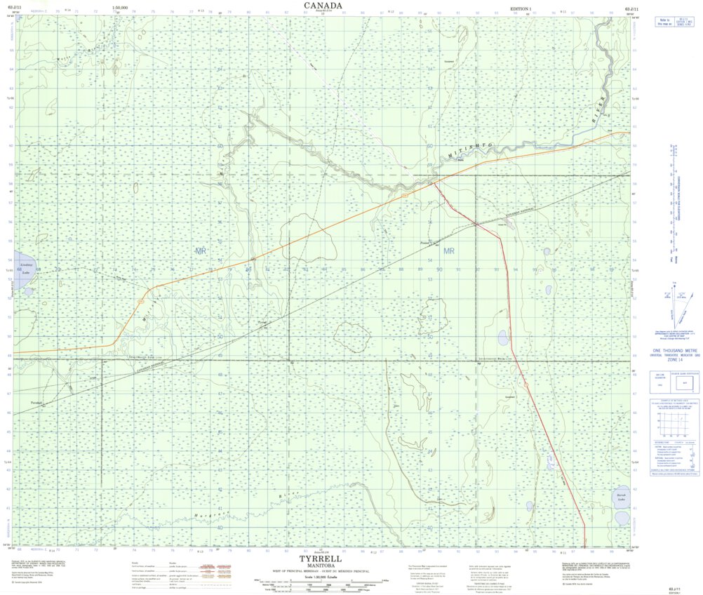 Tyrrell, MB (063J11 CanMatrix) Map by Natural Resources Canada | Avenza ...