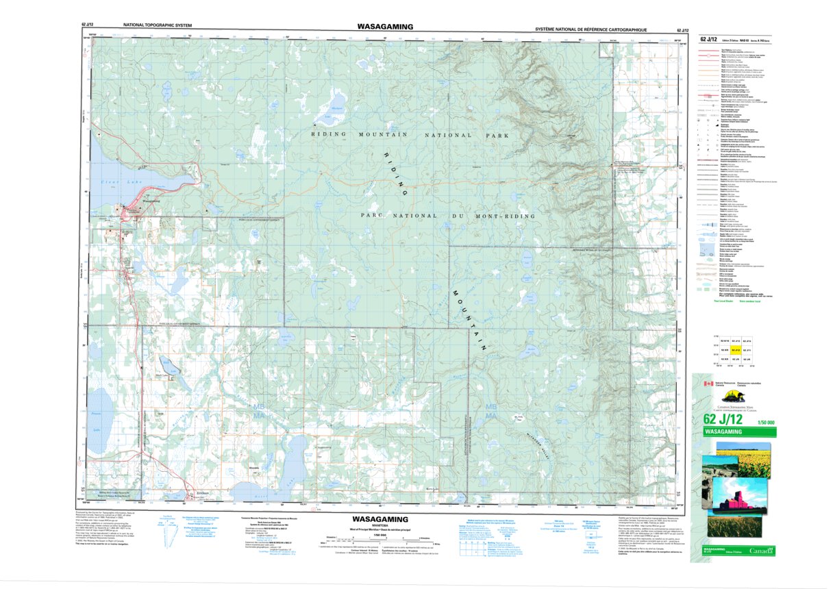 Wasagaming, MB (062J12 CanMatrix) Map by Natural Resources Canada ...