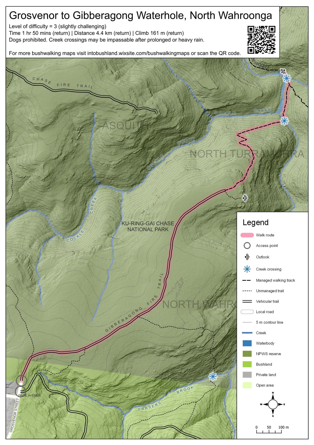 Grosvenor to Gibberagong Waterhole, North Wahroonga Map by Sydney ...