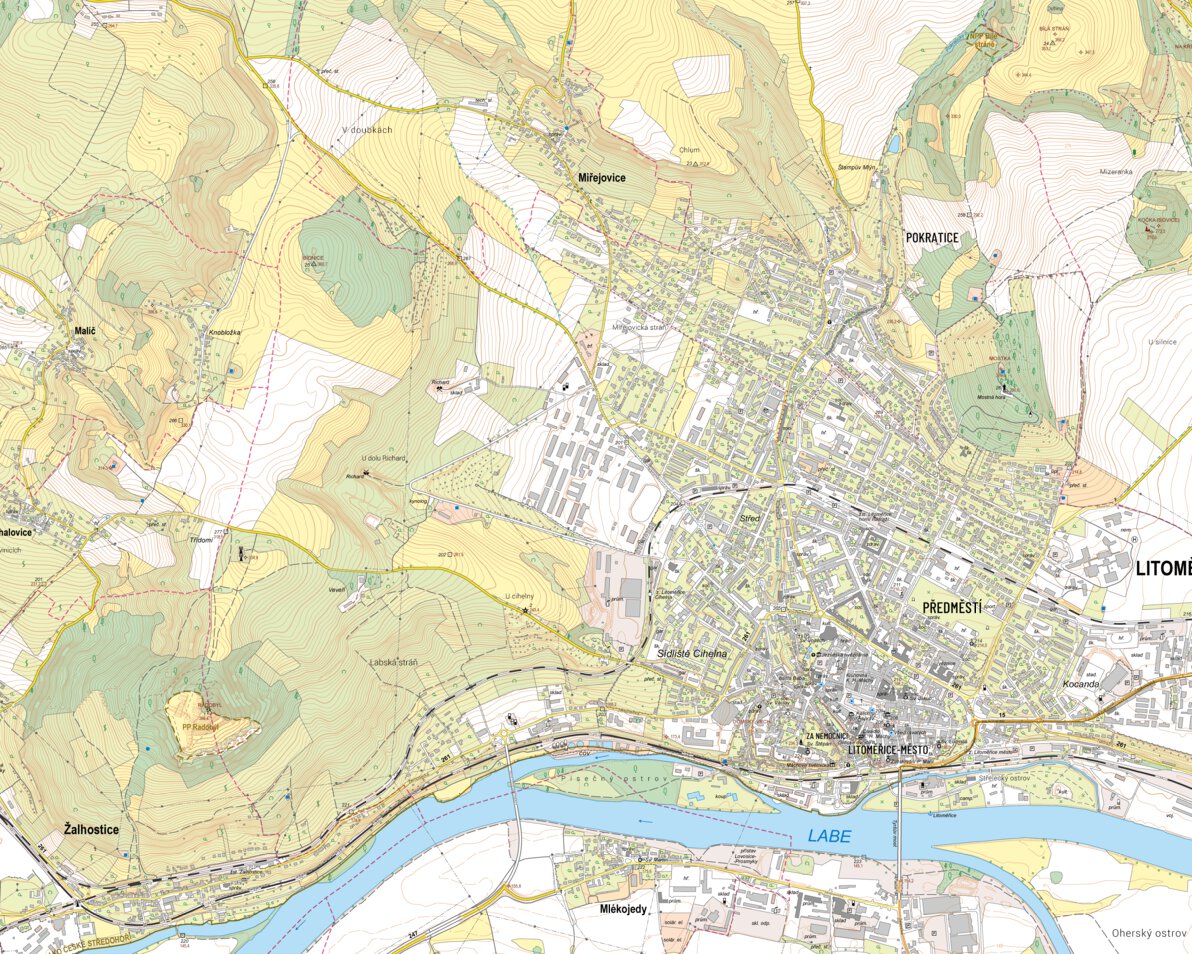 Litoměřice (0204-C-14) Map by Cesky urad zememericky a katastralni ...