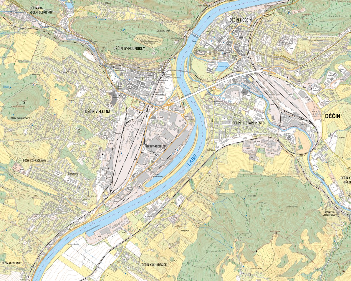 Děčín (0204-B-06) Map by Cesky urad zememericky a katastralni | Avenza Maps