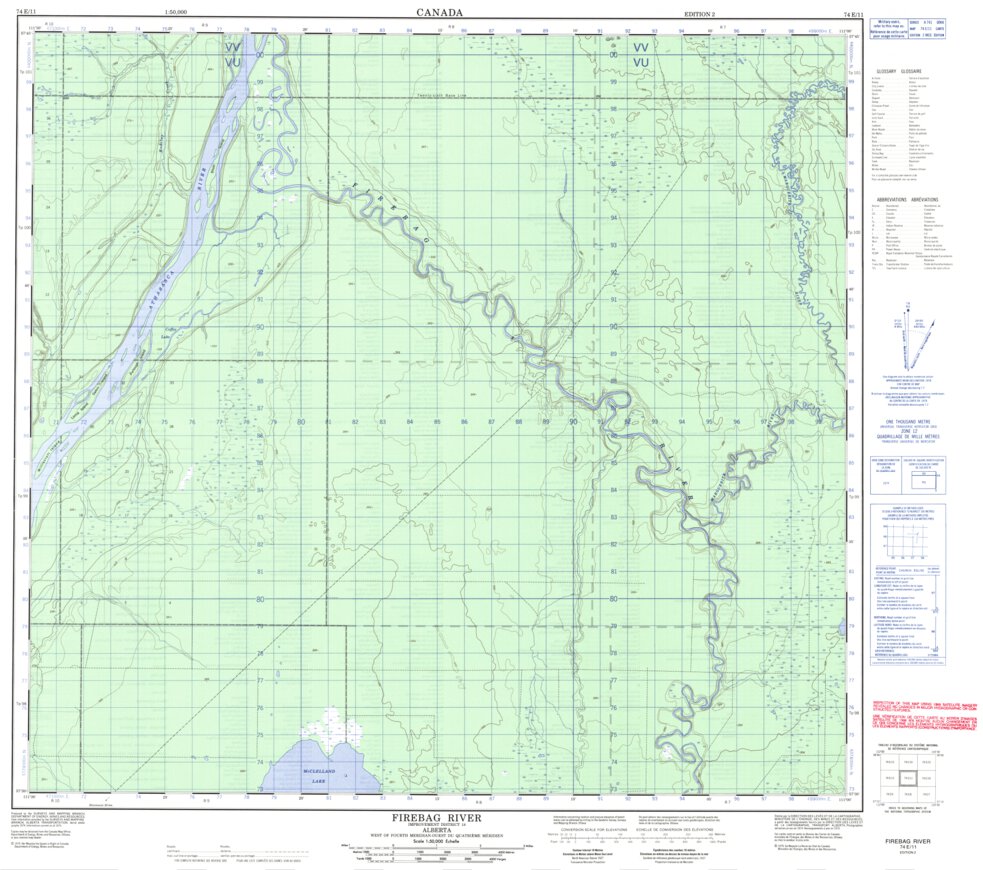 Firebag River, AB (074E11 CanMatrix) Map by Natural Resources Canada ...