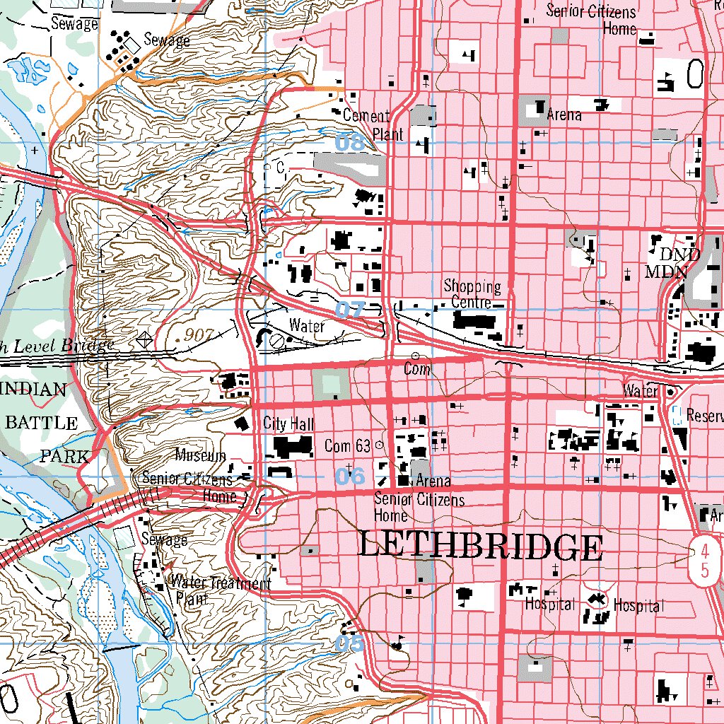 Lethbridge, AB (082H10 CanMatrix) Map by Natural Resources Canada ...